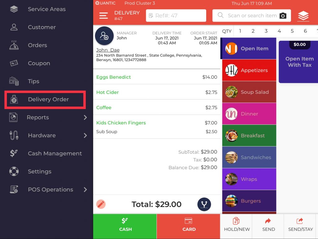 Delivery Management POS Guide | Quantic POS Support
