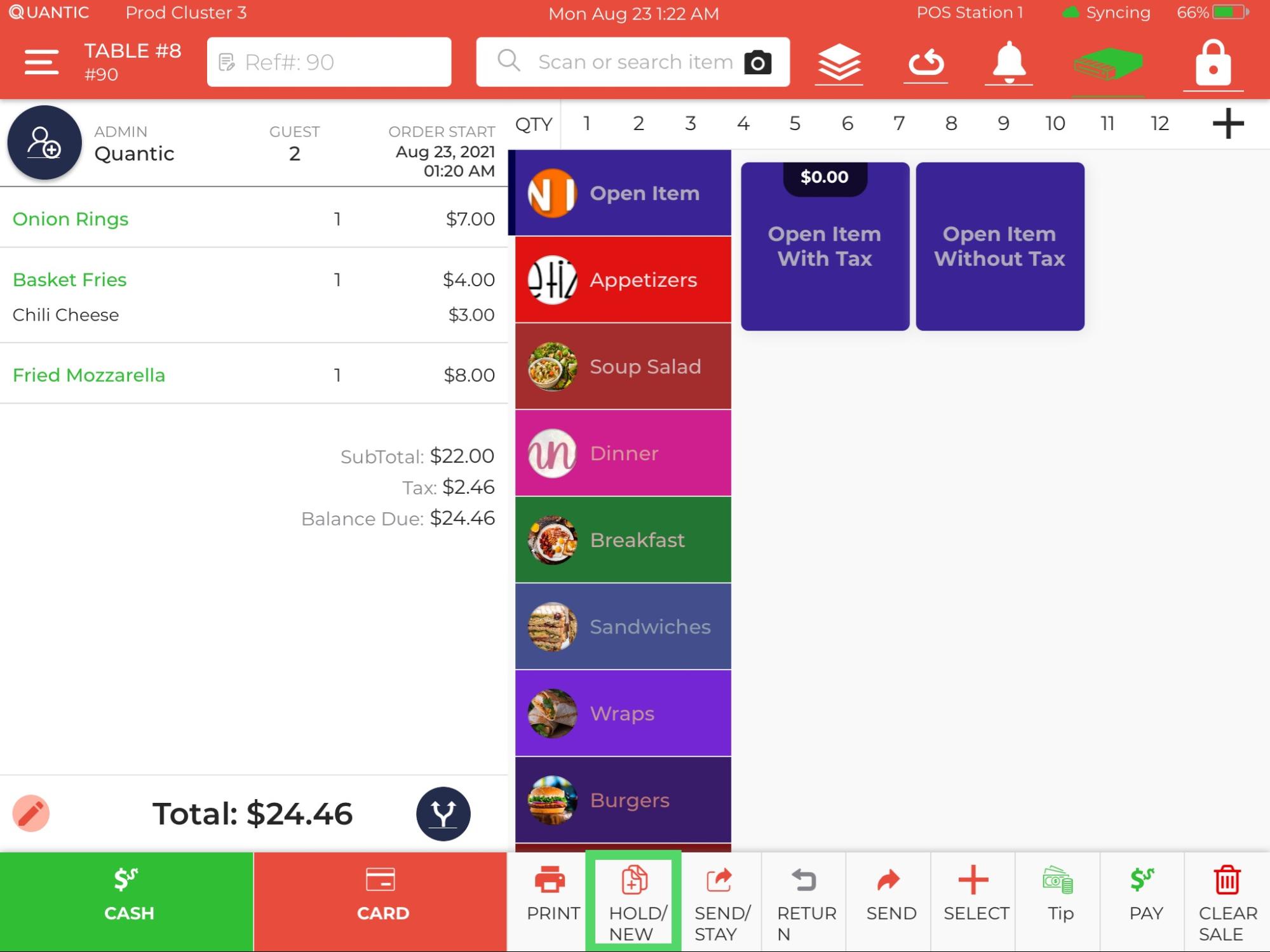 Placing Orders POS - Quantic POS - A true iOS and Android Based POS ...
