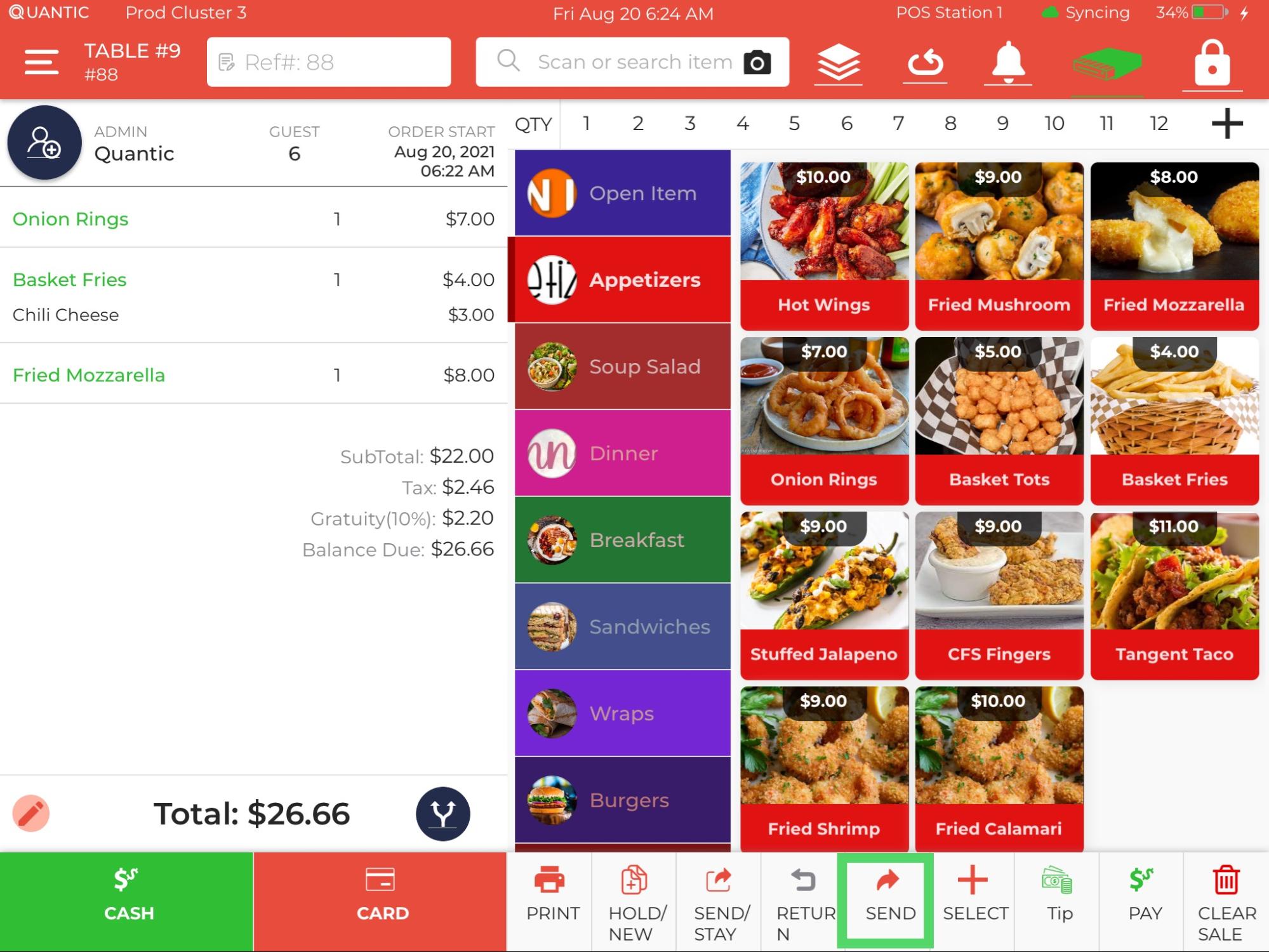 Placing Orders POS - Quantic POS - A true iOS and Android Based POS ...