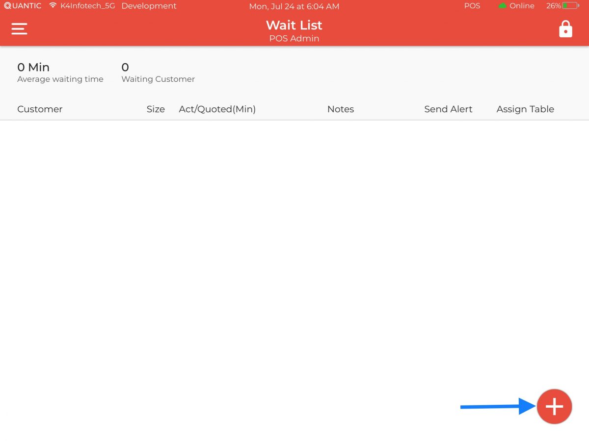 Customer Wait List | Quantic POS Learning Resources