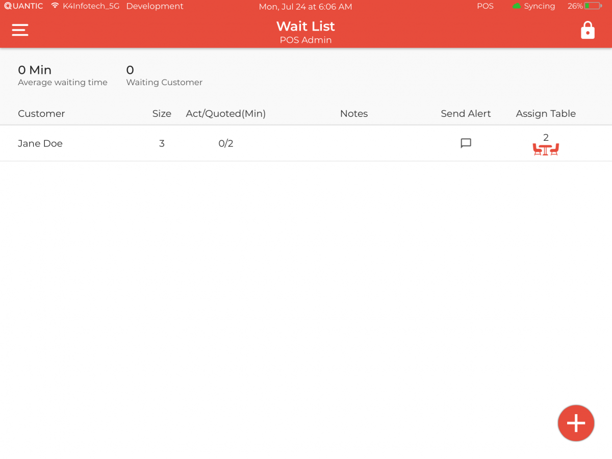 Customer Wait List | Quantic POS Learning Resources